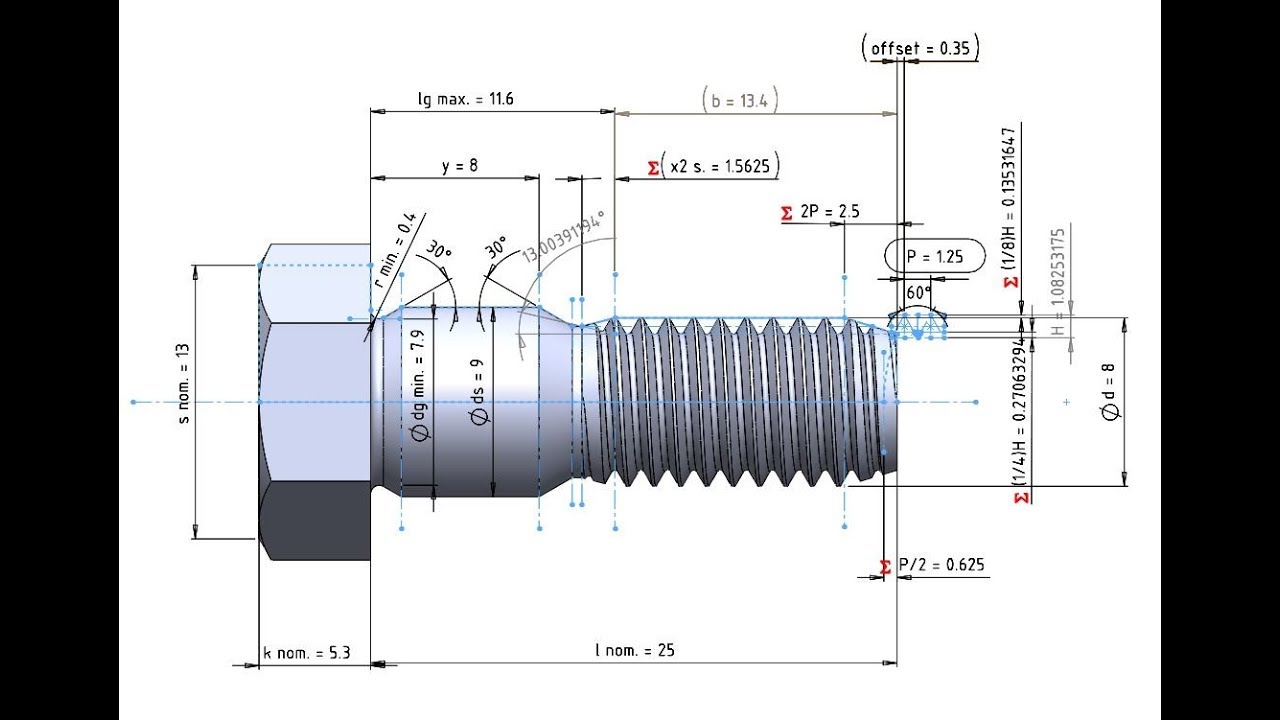 DIN 609 Hexagon fits bolts with long thread - YouTube