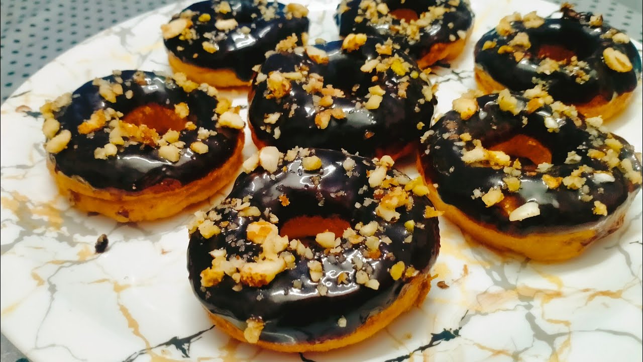 Choco Nutty Donut | Donut Recipe | Soft Donut | Without Donut Cutter ...