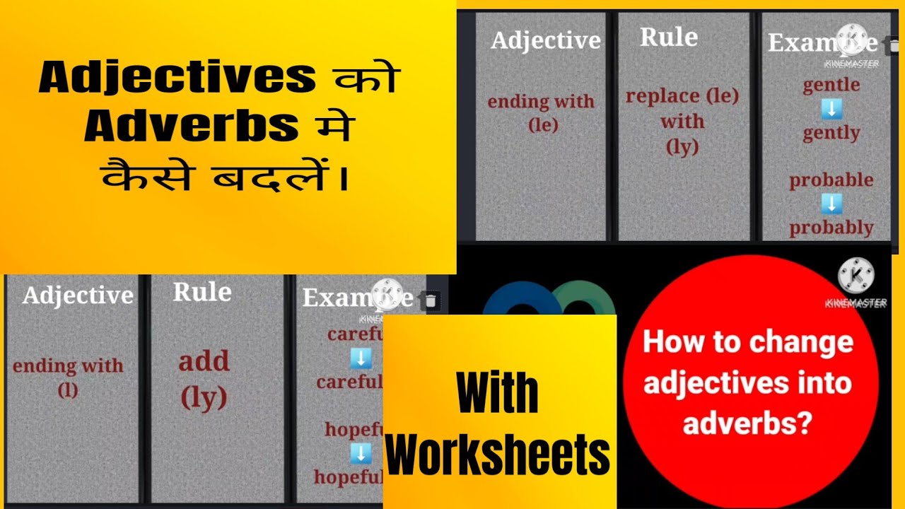 adjectives into adverbs| Rules for changing adjectives to adverbs ...