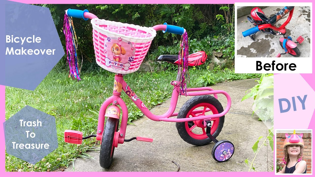 Awesome Bicycle Makeover - $15 Trash To Treasure Kid's Bike Transformation - YouTube