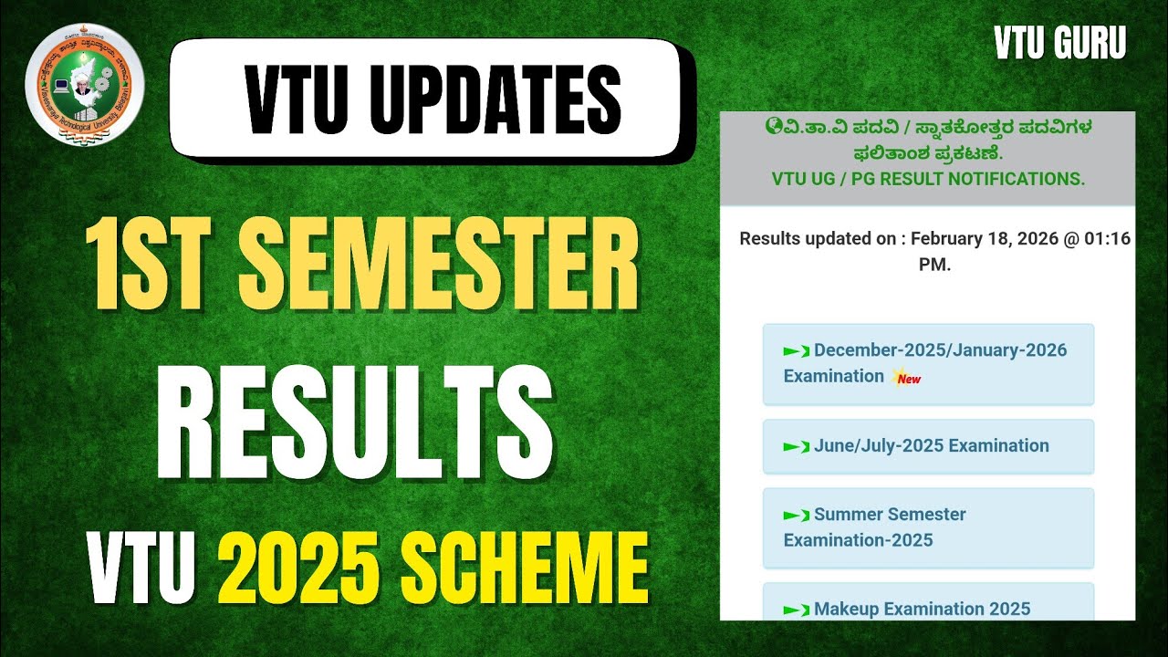 VTU 1st Semester Results 2025 Scheme | VTU 2025 Scheme Result Date ...