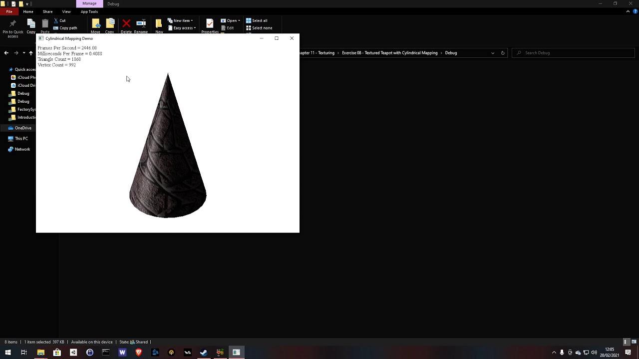 Chapter 11 - Exercise 8 - Textured Cone with Cylindrical Mapping - YouTube