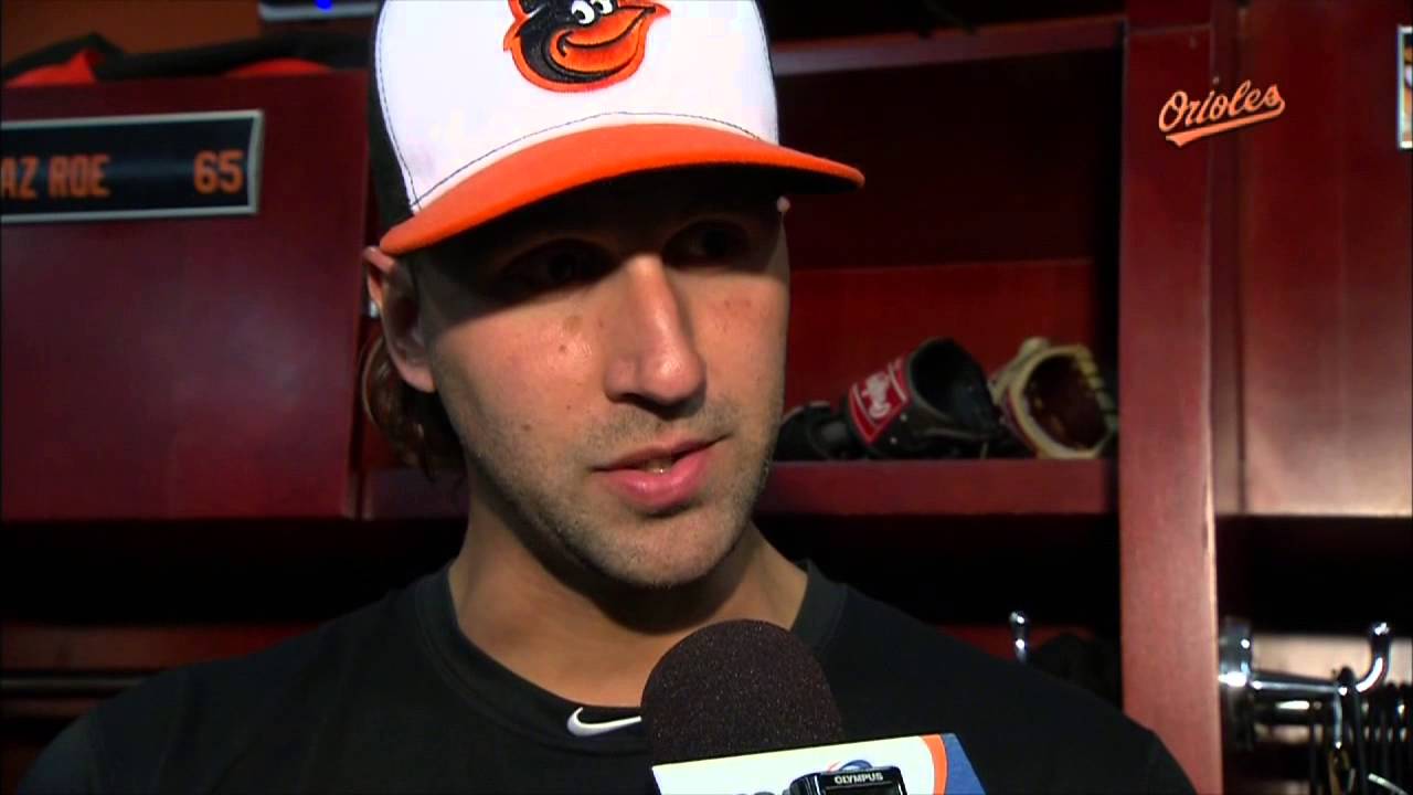Chaz Roe talks after earning the win in the O's 1-0 victory - YouTube