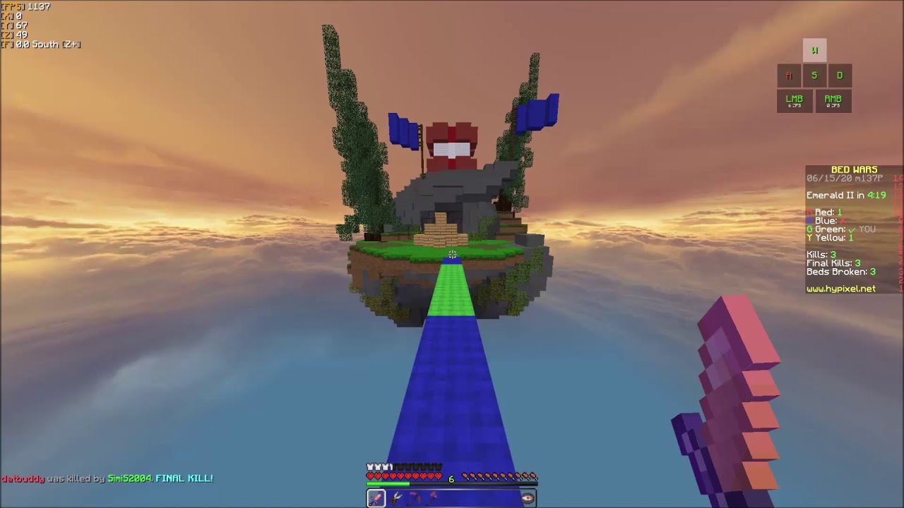 Me and my friends dominating a Hypixel bedwars game =D - YouTube