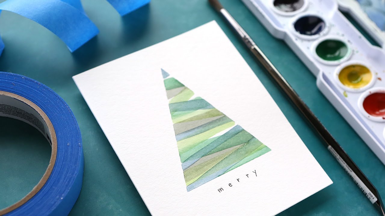 Holiday Card Series 2019 - Day 16 - Easy DIY Tree - YouTube