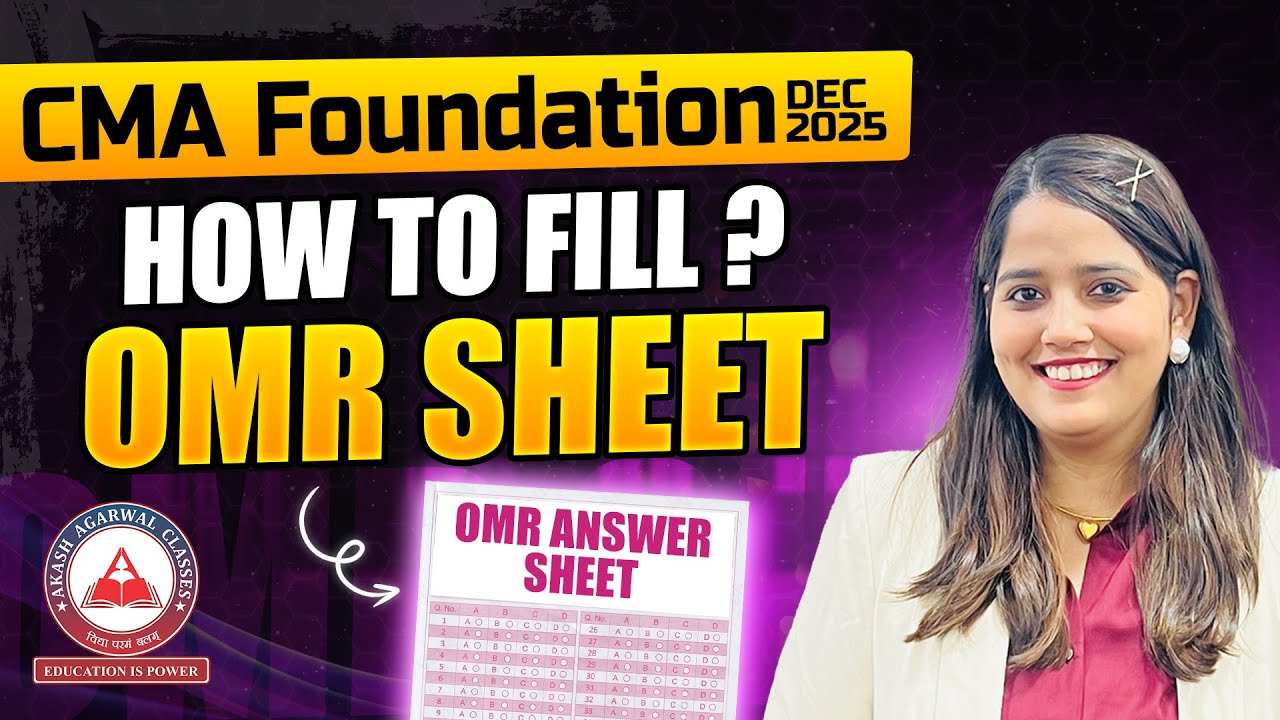 How to Correctly Fill OMR Sheet for CMA Foundation Dec 2025 Exams ...