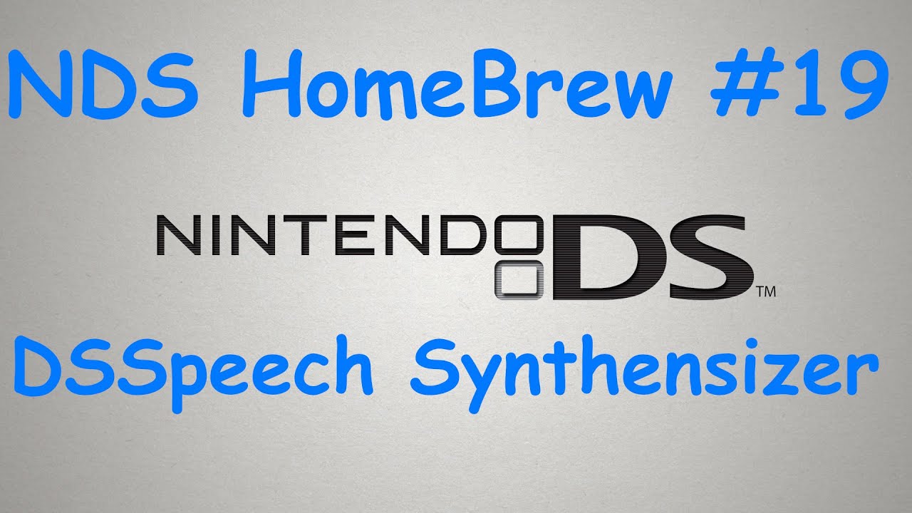 NDS HomeBrew #19 - DSSpeech Synthensizer in 2024 - YouTube