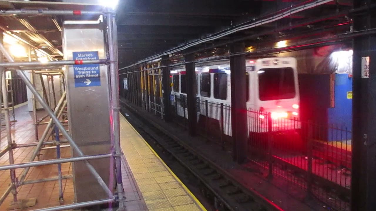 THE SEPTA MARKET FRANKFORD LINE AND SEVERAL TROLLEYS AT 30TH STREET IN ...
