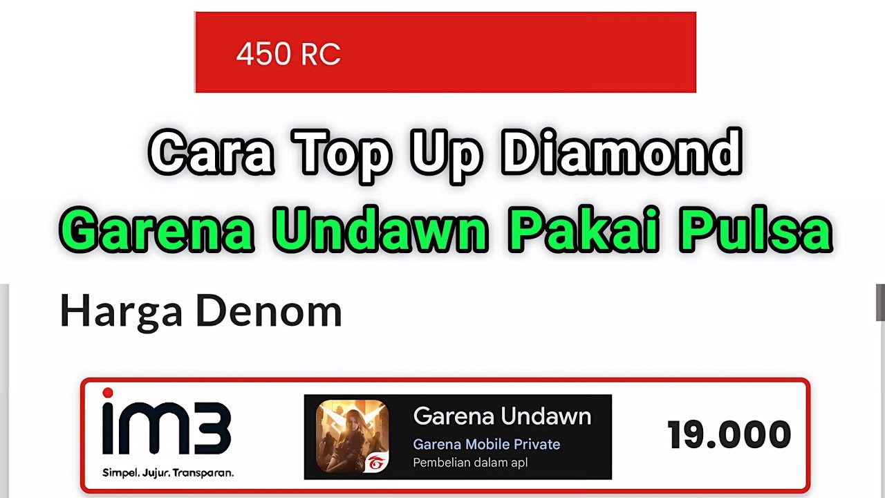 Cara Top Up Undawn Garena ~ Cara Top Up Diamond Garena Undawn Pakai ...