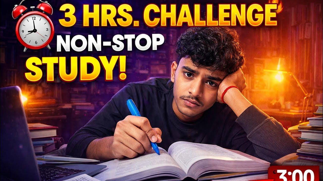 3 Hours Non-Stop Study Challenge 🥶 | Bina Table Se Uthe SSC CGL ...