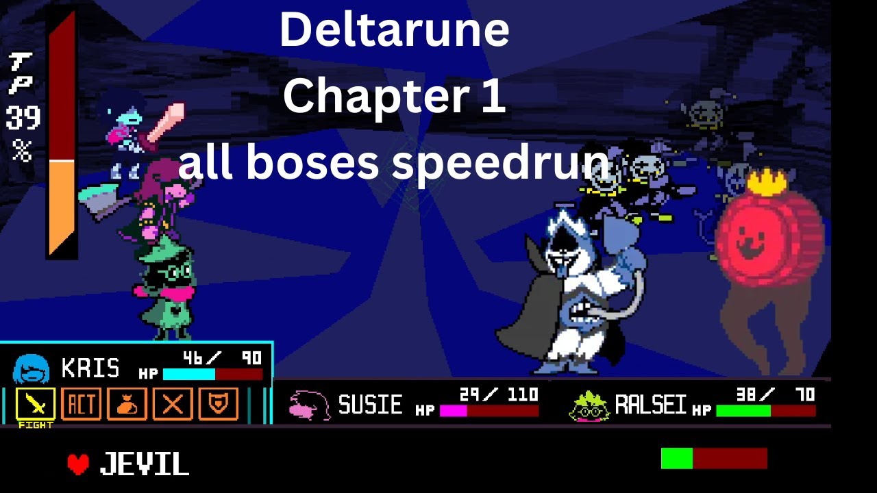 DELTARUNE CHAPTER 1 all bosses speedrun (first time) - YouTube