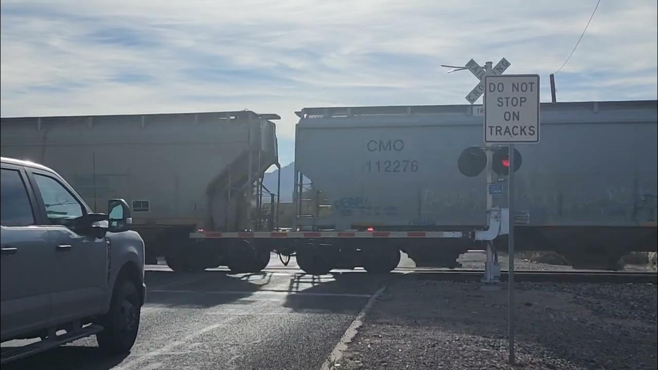 UP 7244 Grain Train Westbound With DPU, Joiner Road Railroad Crossing, Marana, AZ - YouTube