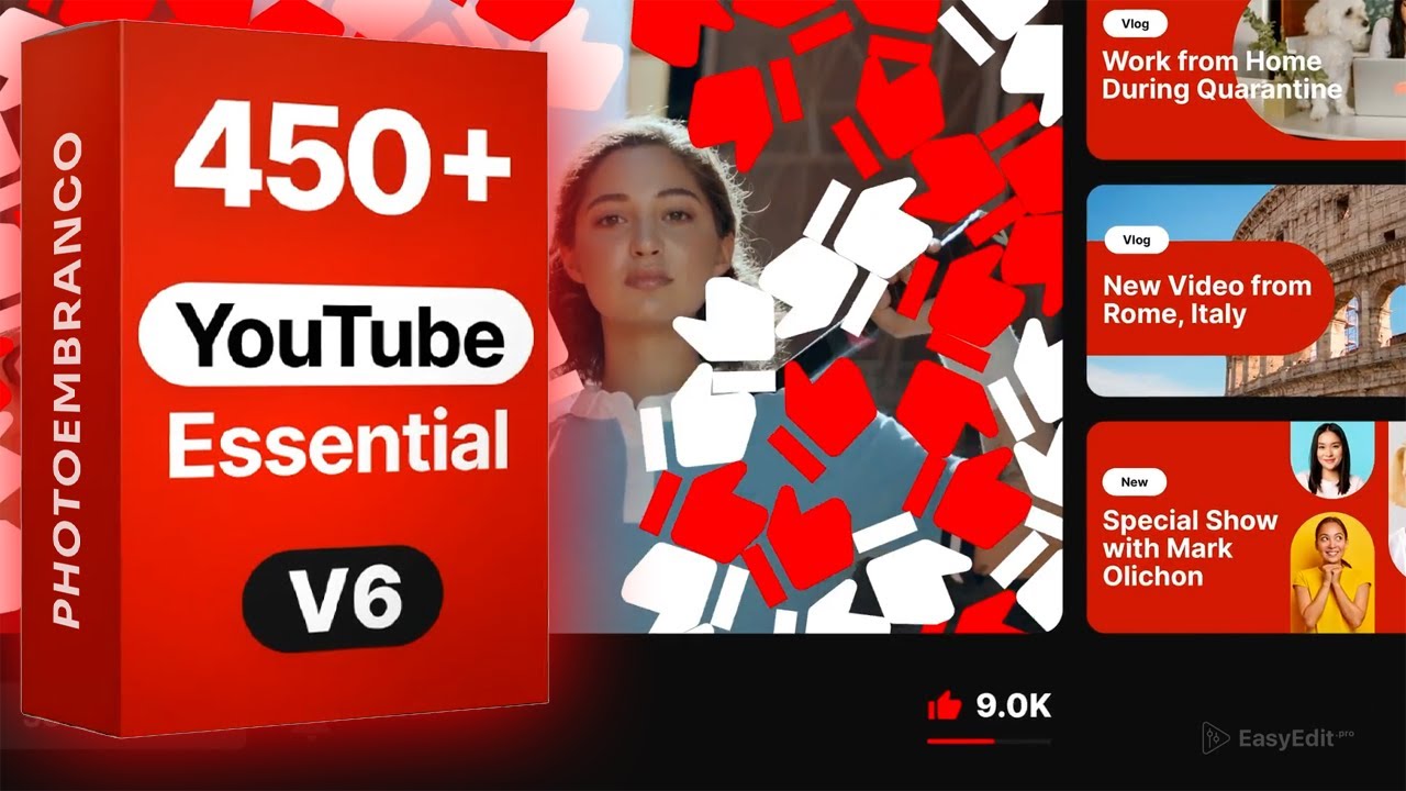 Template editável After Effects, Pack Youtube Essential Library V6 - YouTube