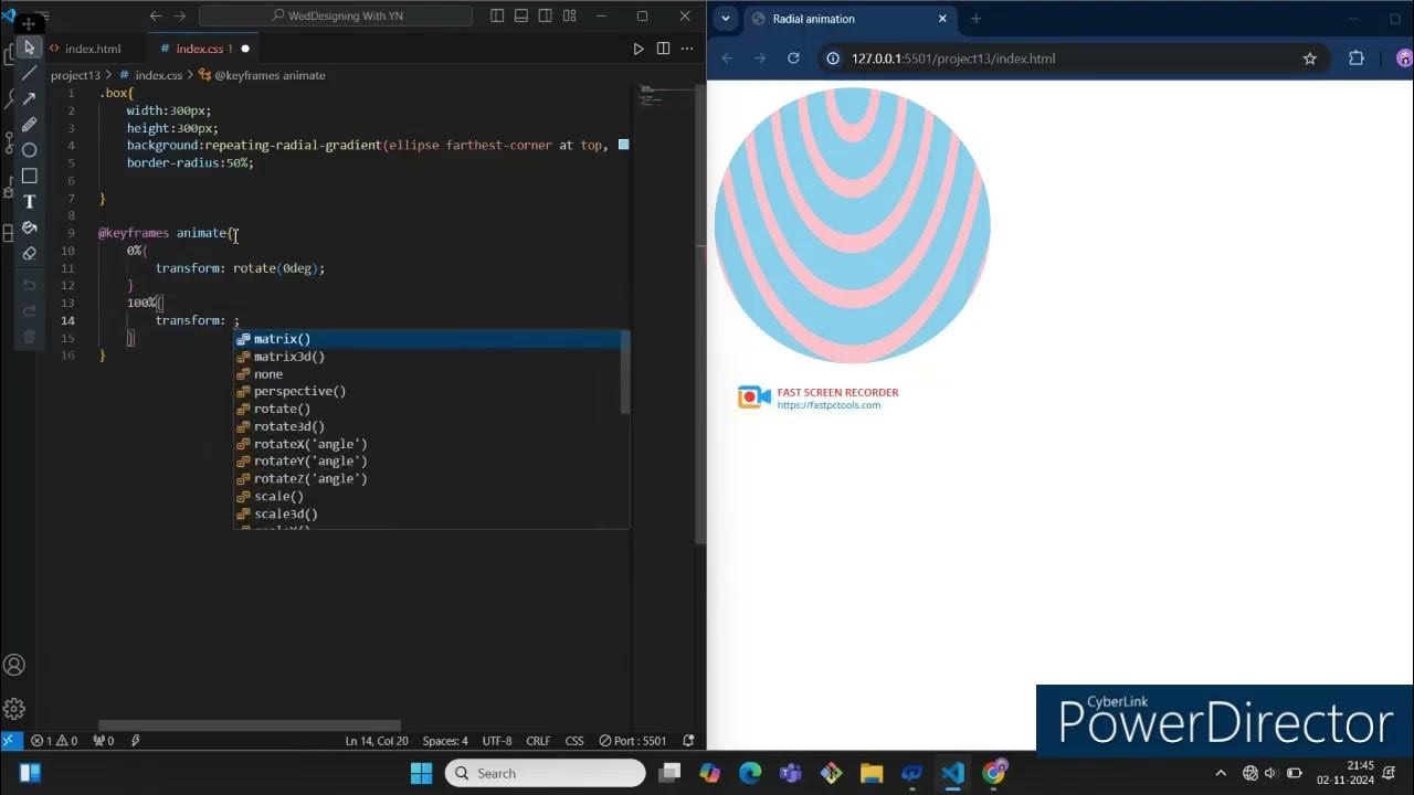 Mesmerizing Rotating Circle Animation with Repeating Radial Gradient 🌈 - YouTube