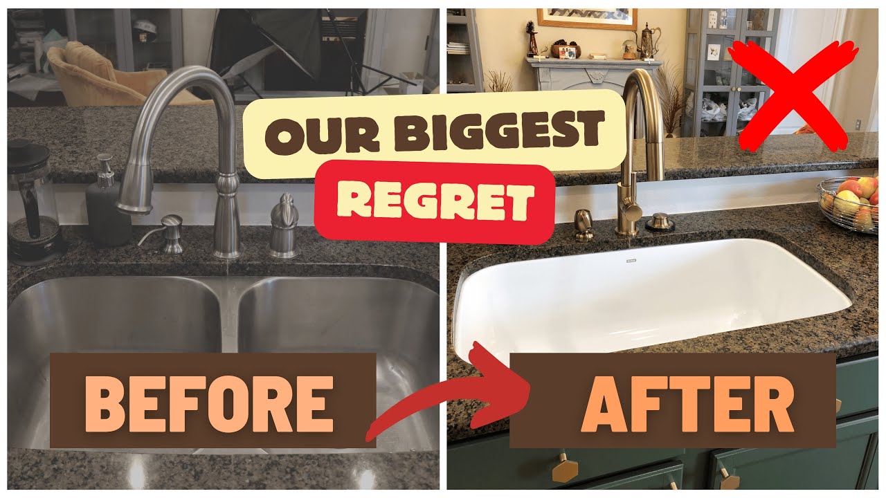 Our Biggest Regret! $300 Kitchen Sink Mistake! Changing double bowl ...