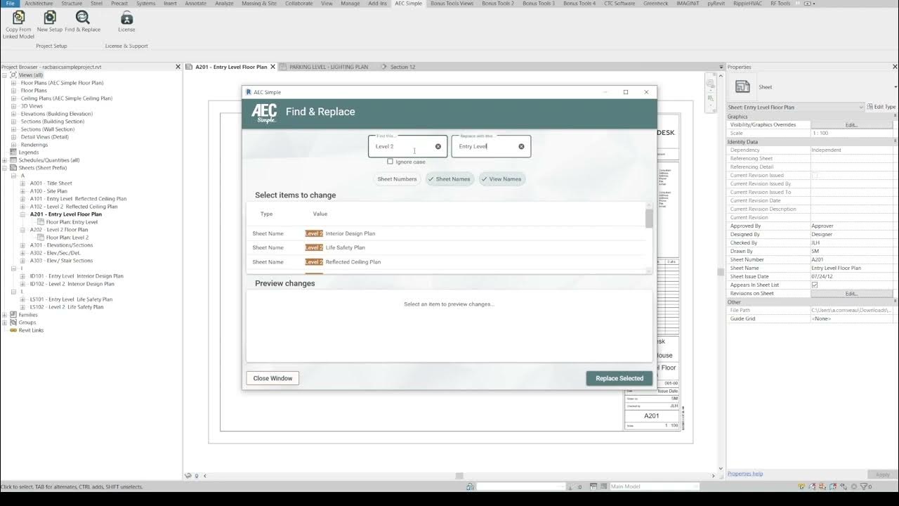 Revit - Free Find/Replace tool for Sheet Names, View Names & Sheet ...