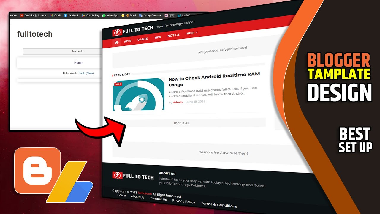 How To Set Up Blogger Website Template | Install & Design Blogger ...
