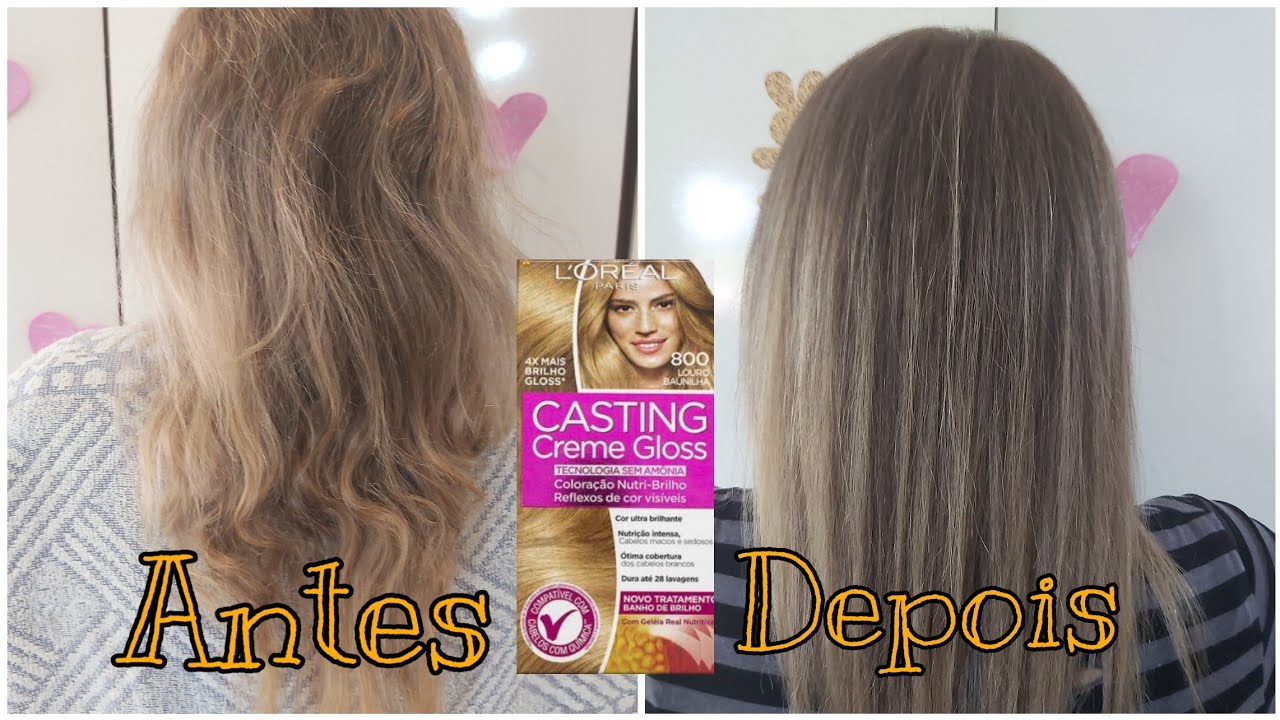 Resultado Pintando Cabelo em Casa com a Casting Creme Gloss Cor 800 Baunilha I Vlogdabeta - YouTube