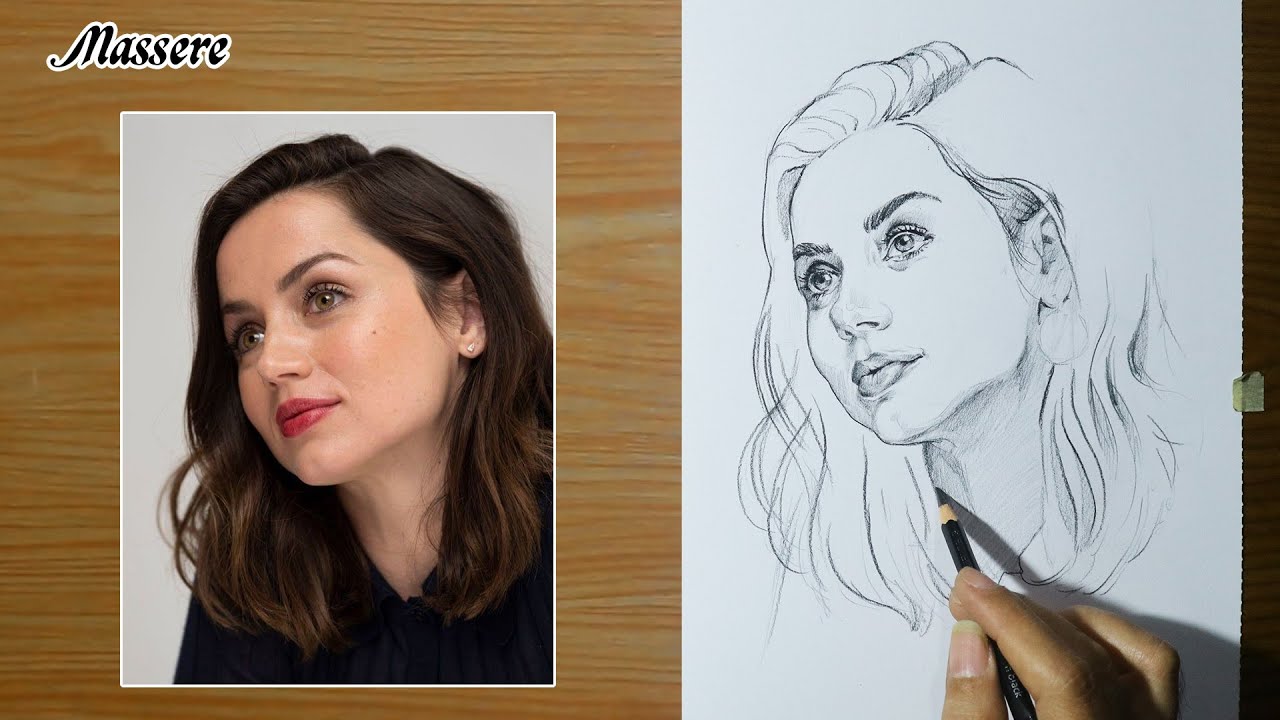 Beautiful Pencil Drawing Ana de Armas Step by Step for Beginners - YouTube