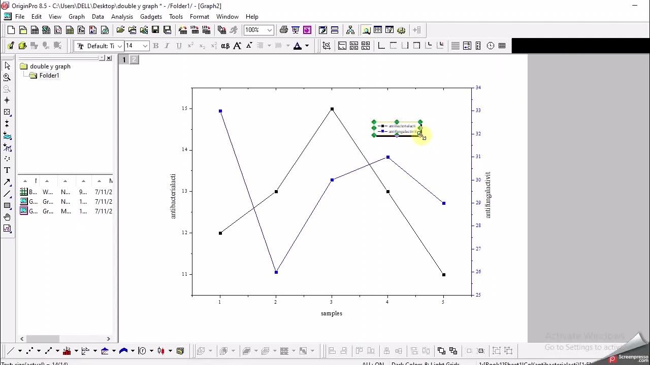double y graph in origin - YouTube