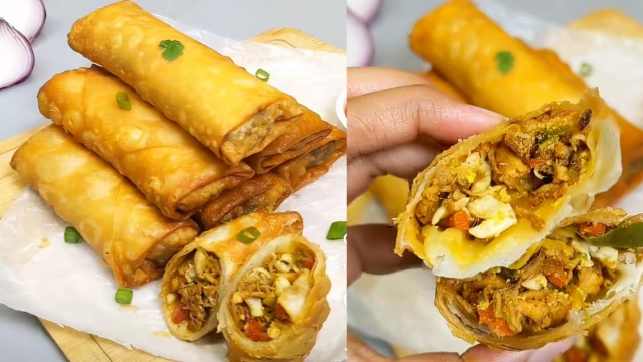 Chicken Spring Roll Recipe | Spring roll recipe| How to make spring ...