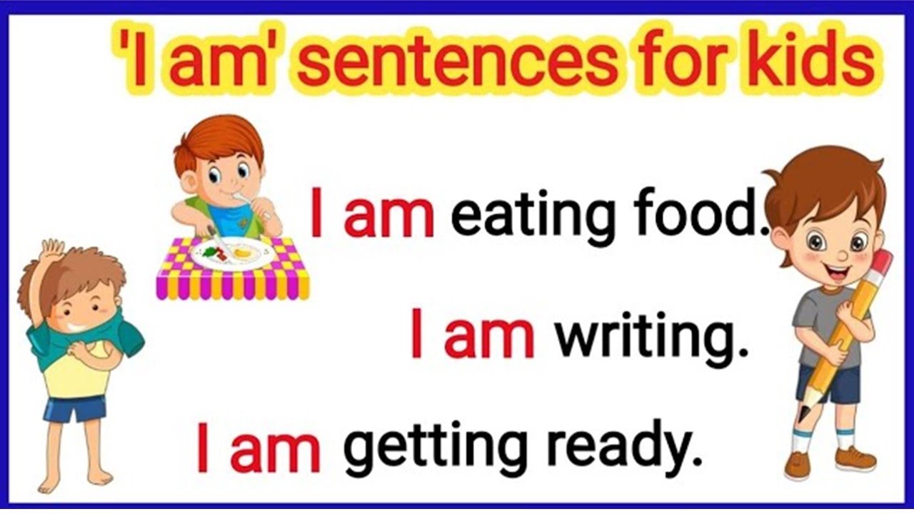 'I am' sentences for kids / english sentences with hindi meaning ...