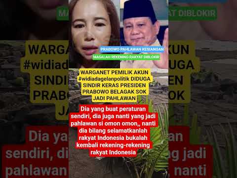 WIDYA SINDIR KERAS PRESIDEN PRABOWO \