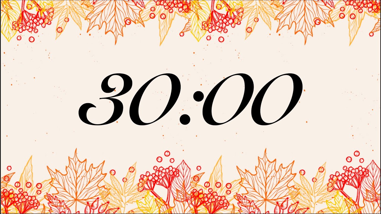 30 Minute Cute Fall Leaves Timer (Harp Alarm at End) - YouTube
