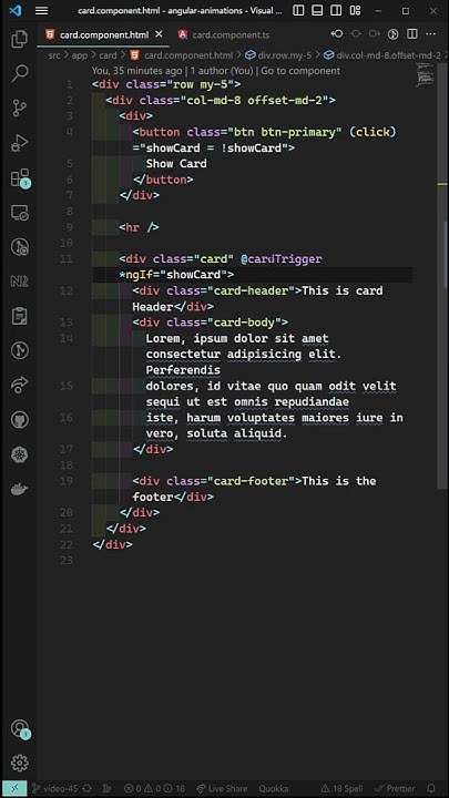 Animate Card Component Sliding In The Angular Animations App