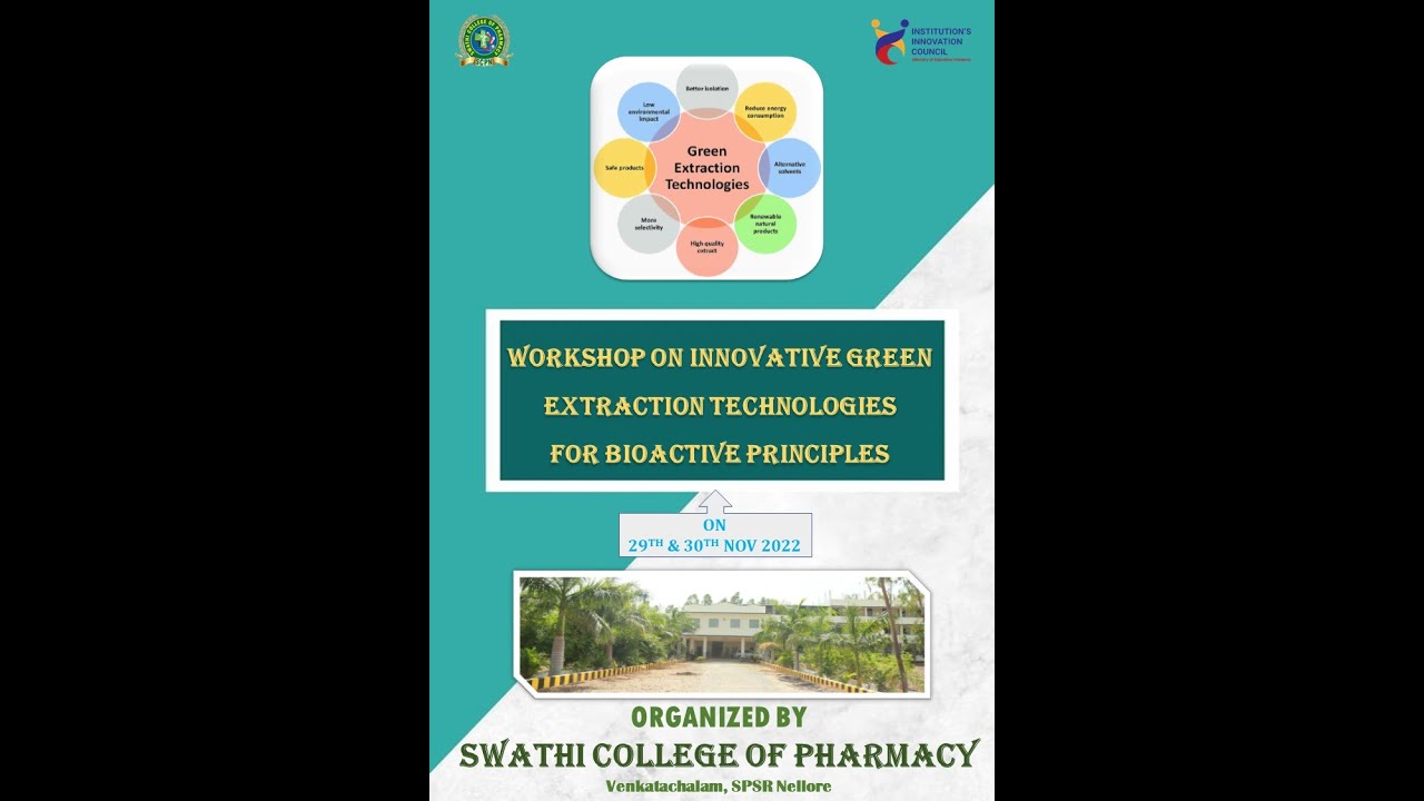 WORKSHOP ON INNOVATIVE GREEN EXTRACTION TECHNOLOGIES FOR BIOACTIVE ...