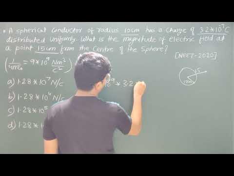 A Spherical Conductor Of Radius 10cm Has A Charge Of 3.2×10^-7C ...