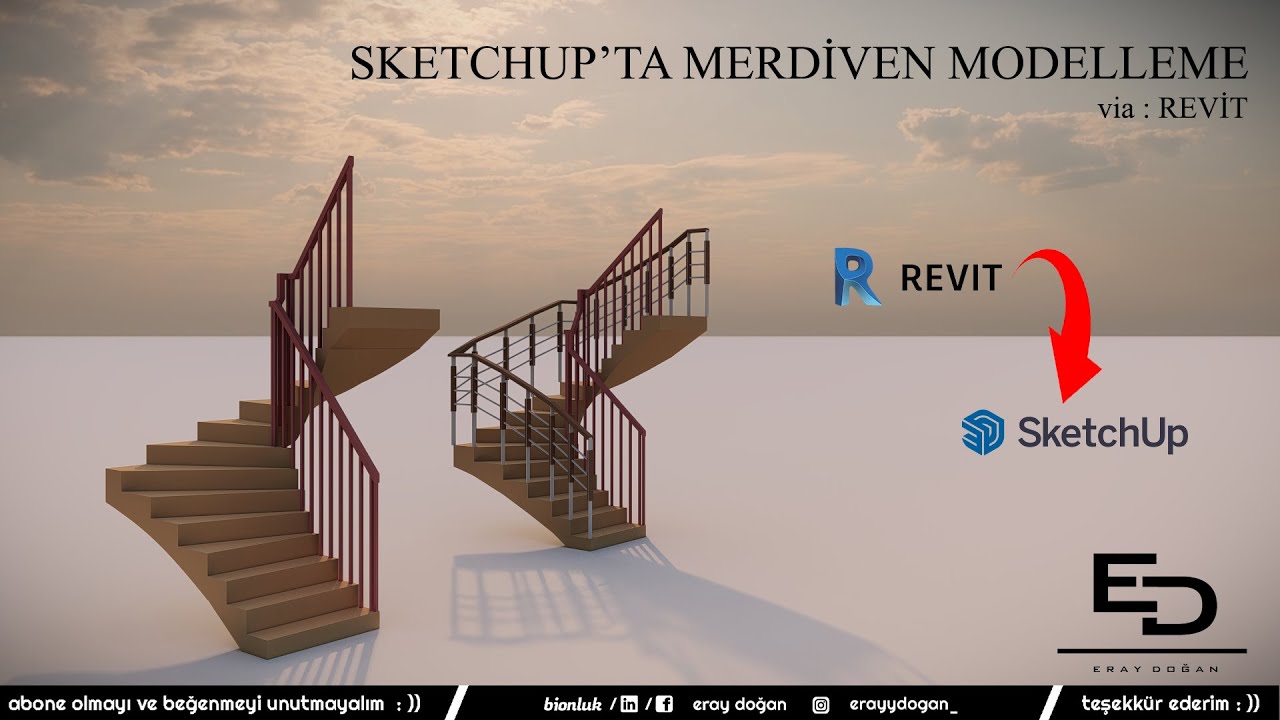 REVITTE MERDİVEN MODELLEME 'REVIT to SKETCHUP' | BEŞ DAKİKADA BEŞİKTAŞ ...