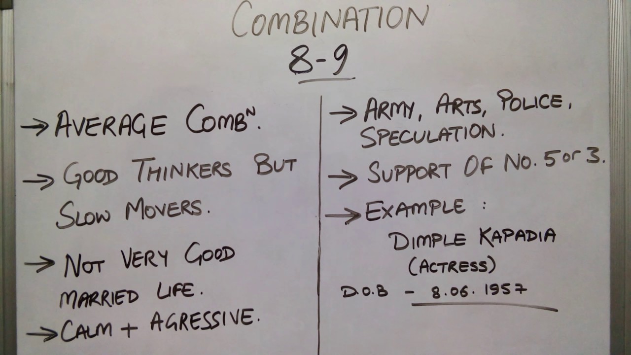 In Numerology Combination of 8-9 - YouTube