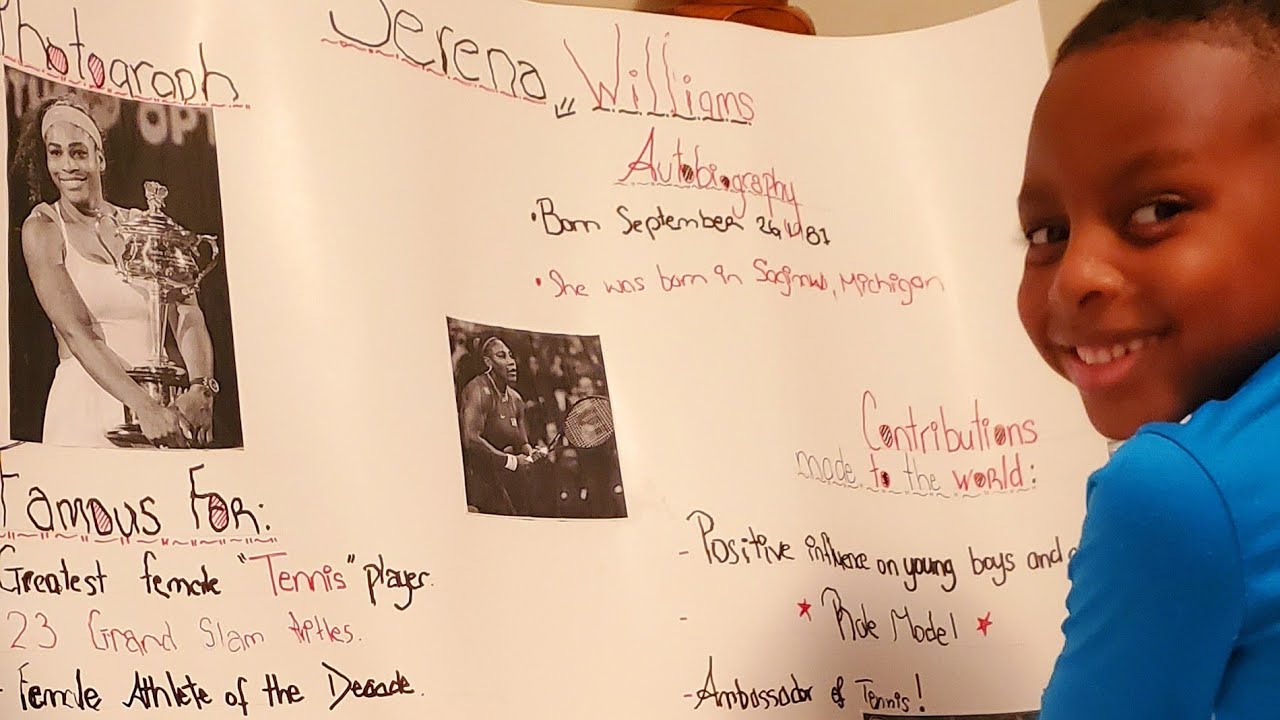 Black History Project | Serena Williams | Kindergartener - YouTube
