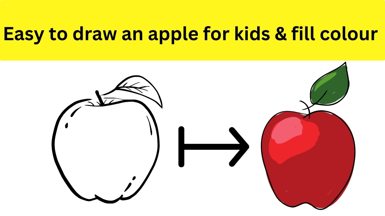 How to Draw an Apple for kids | Easy Draw an apple using pencil - YouTube