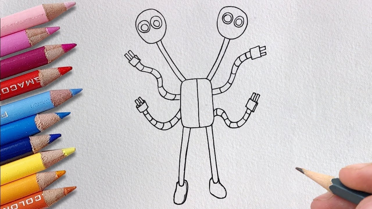 How To Draw Black - White From Rainbow Friends ROBLOX - YouTube