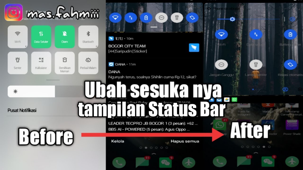 CARA MERUBAH TAMPILAN STATUS BAR DI ANDROID - YouTube