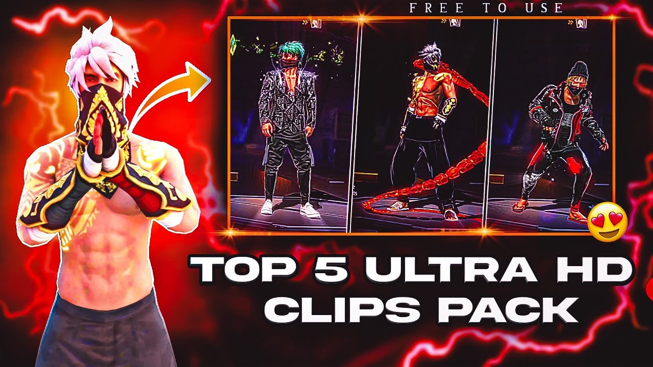 TOP 5 HD QUALITY CLIPS || FF CLIPS FOR EDITING 🔥 TOP 5 EMOTES GOOGLE ...