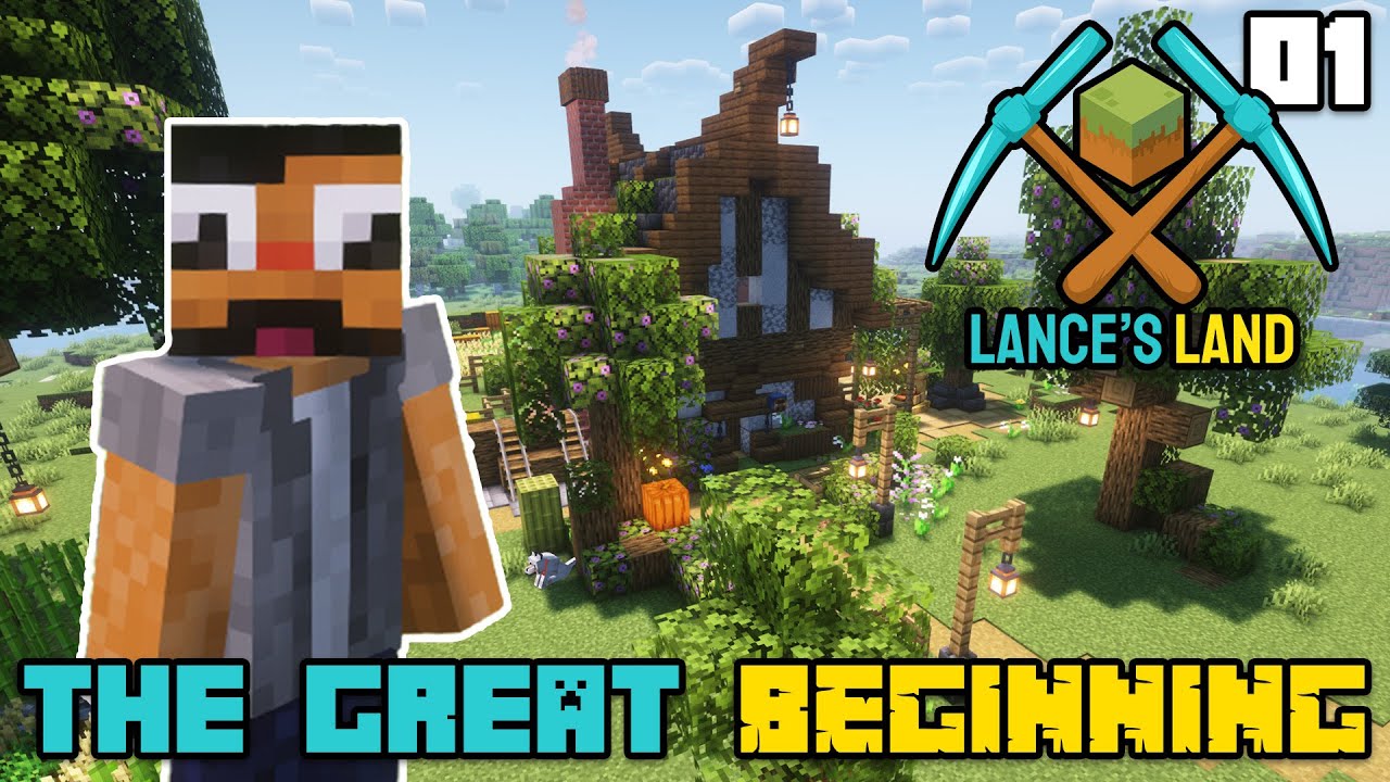 Lance's Land SMP - THE GREAT BEGINNING with a COTTAGE BUILD! - YouTube