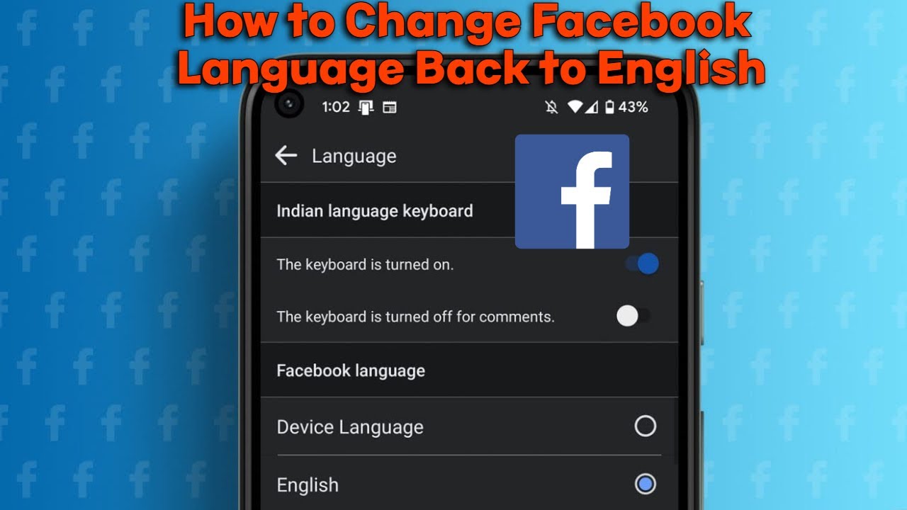 How to Change Facebook Language Back to English - YouTube