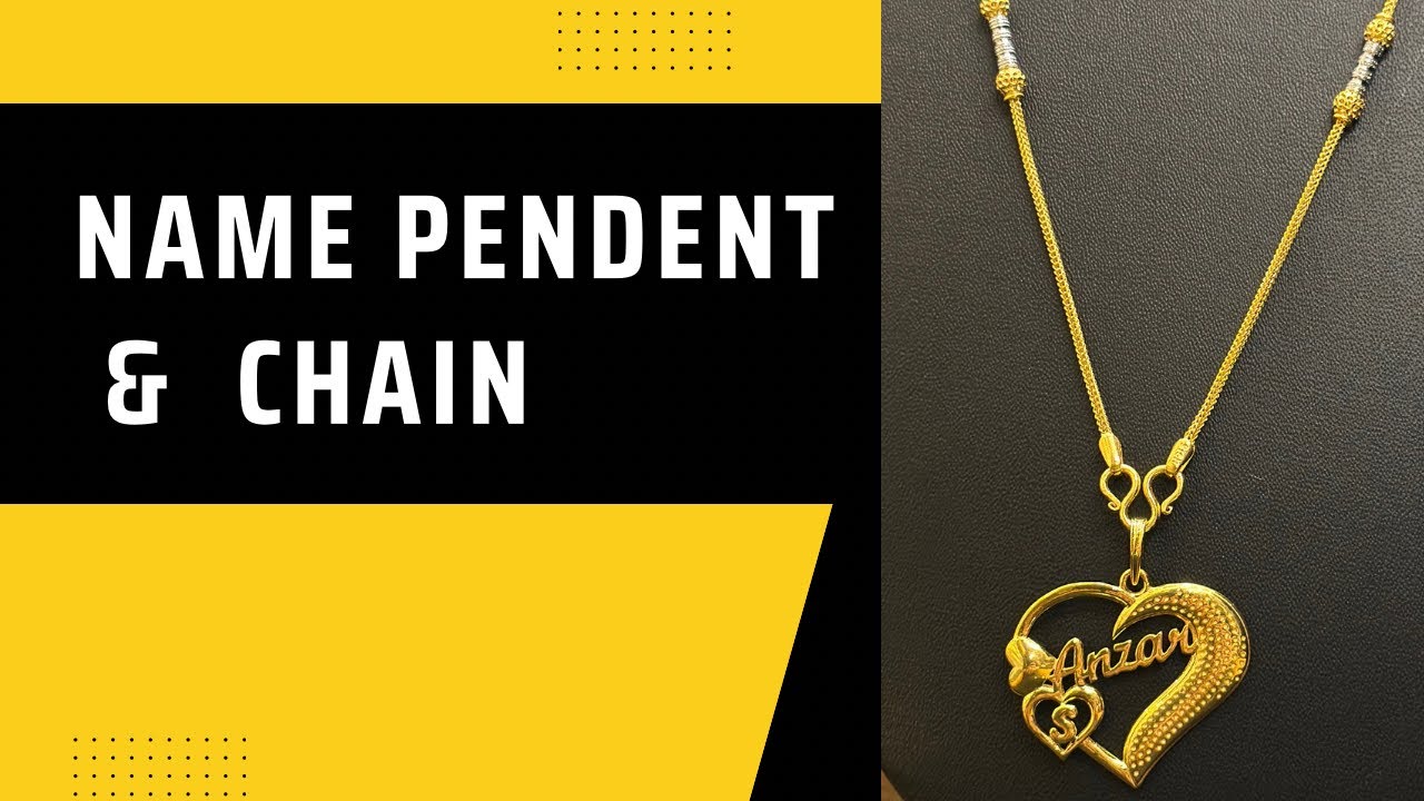 Name pendent with rajkot chain - YouTube