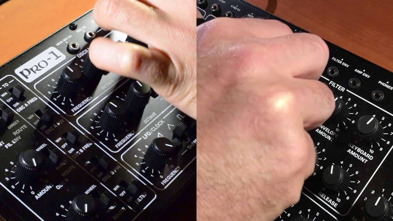 Behringer Pro-1. First sequence, sound check and knob twiddling. HQ ...