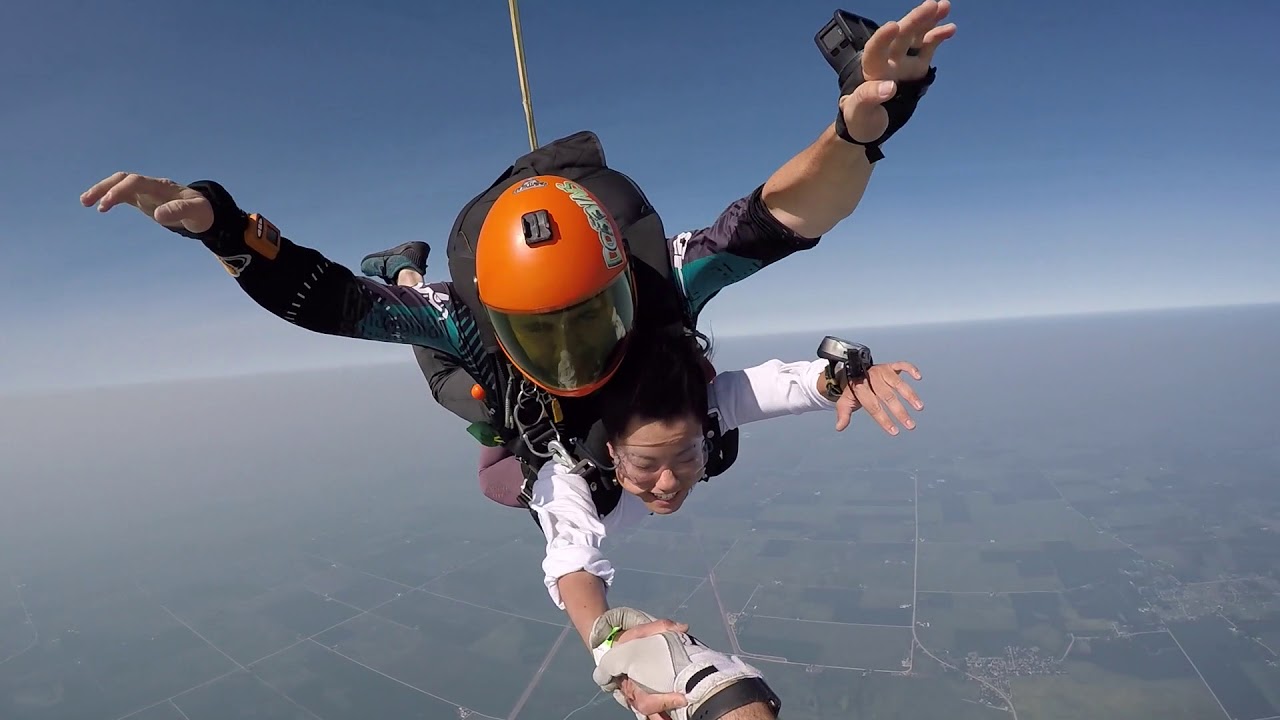 0958 Haley Gouchenour Skydive at Chicagoland Skydiving Center 20180812 Tim Chris Wilkins - YouTube
