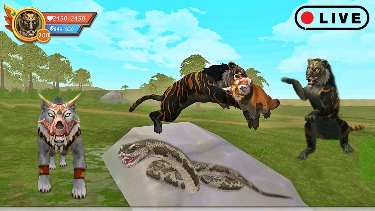 🔴 LIVE | WildCraft: Tiger Session LvL Transformation Quest And The Wolf ...