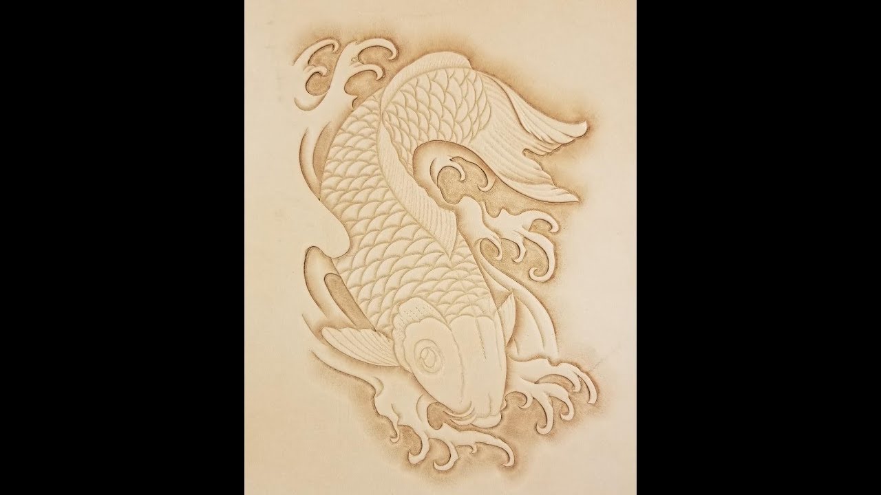Tooling the Koi Fish in Leather with Aaron Heizer - YouTube