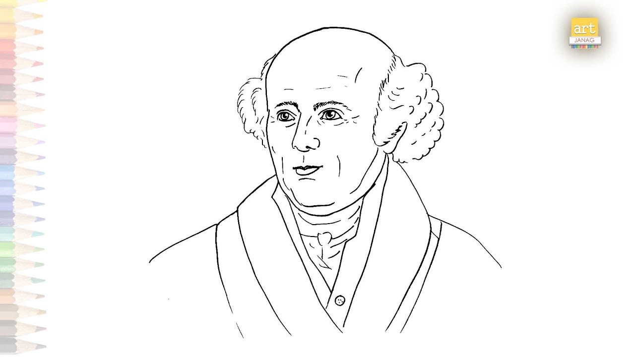 Samuel Hahnemann drawing easy | Portrait sketches | How to draw Samuel ...