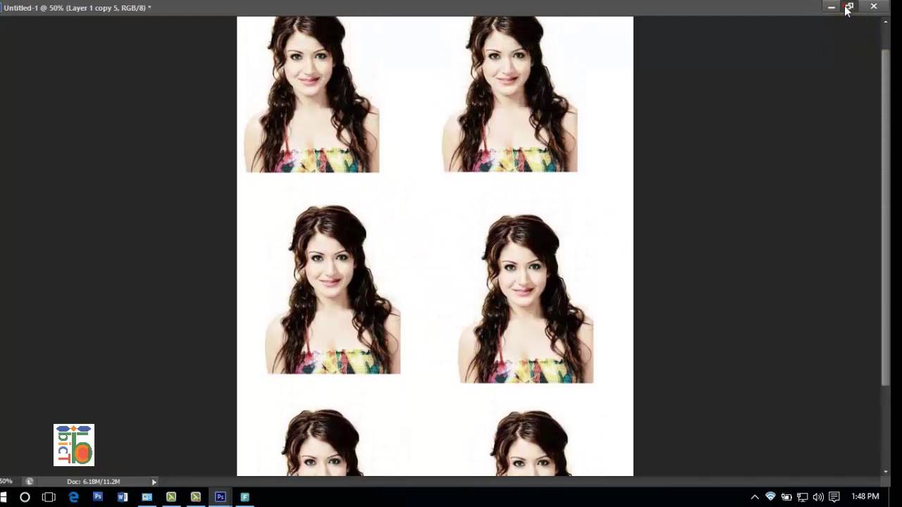 How to make passport size and stamp size photo and print it - Photoshop ...