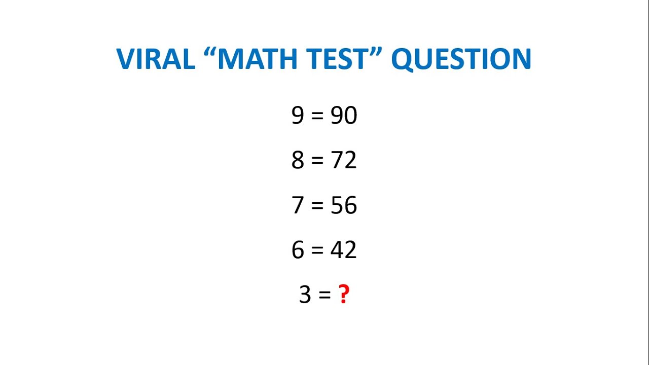 Viral "Math Test" Question - YouTube