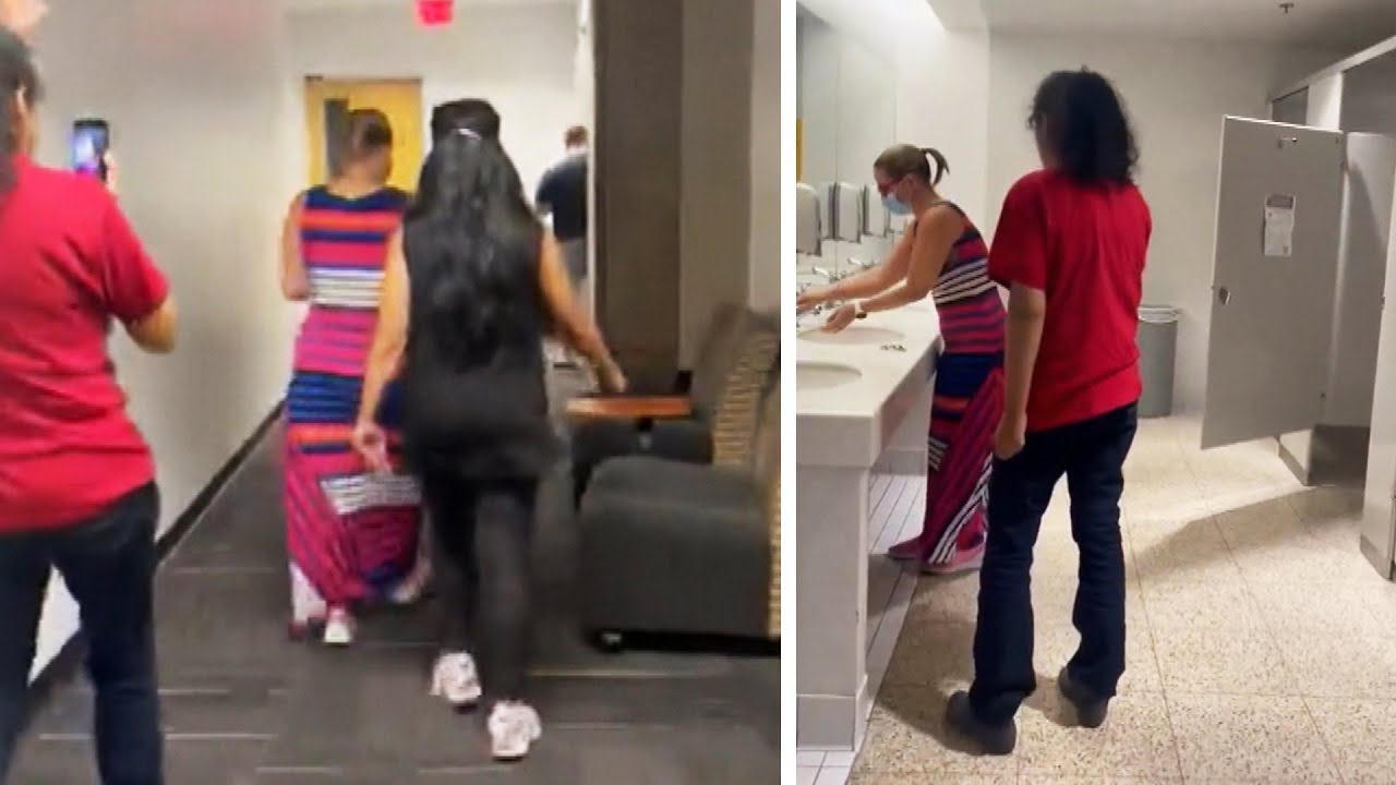 Protesters Follow Senator Into Bathroom - YouTube