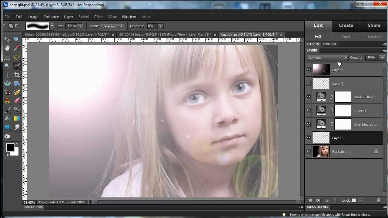 Photoshop Elements - Hazy Lens Flare Effects - YouTube